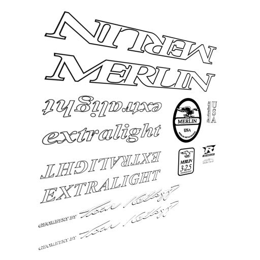 Merlin Extralight Metalworks Decal Set – VeloteX